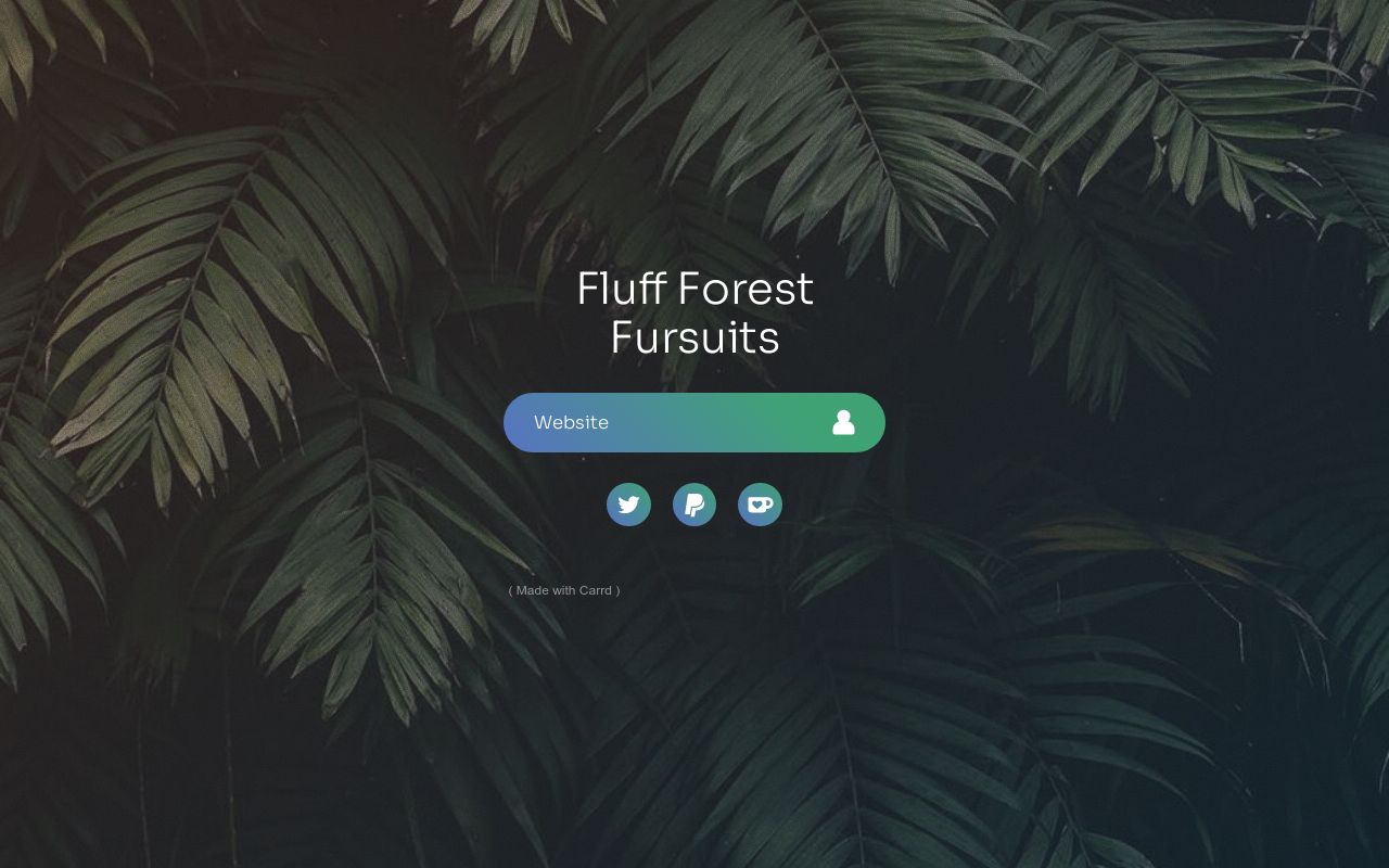 Fluff Forest Fursuits' landing page